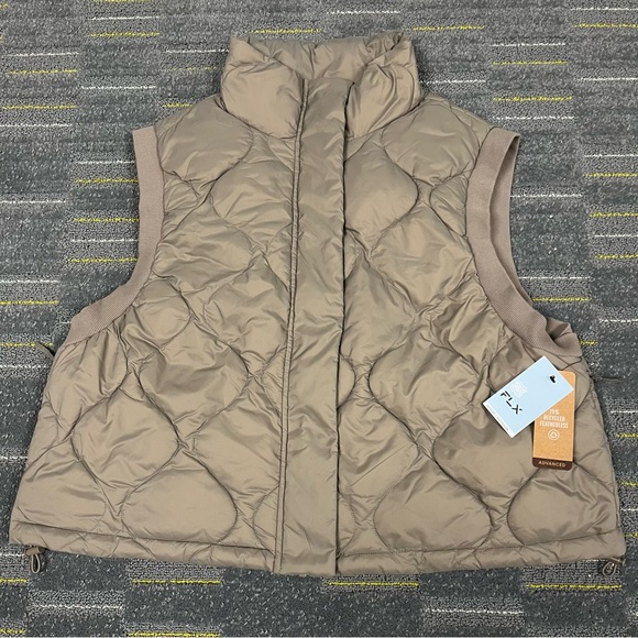 FLX | Jackets & Coats | Flx Quilted Puffer Vest Womens Xl Tan Outdoor ...